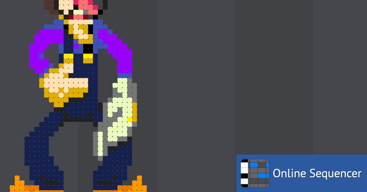 Waluigi takes off his glove, showing his hand - Online Sequencer